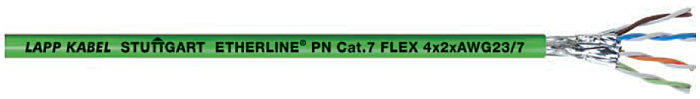 2170597 - LAPP ETHERLINE® PN CAT7 FLEX - 4 pair 2x23AWG/7c - Green PVC ...