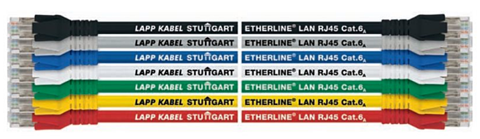24441217 - LAPP ETHERLINE® RJ45 LAN CAT6A Cordset - RJ45 to RJ45 - 1m ...