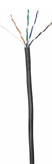 CAT5e Unshielded PVC Ethernet Cable - 24 AWG 4 Pair - Black | Category ...