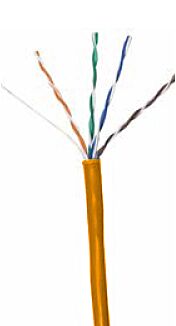 CAT5e Unshielded PVC Ethernet Cable - 24 AWG 4 Pair - Orange | Category ...