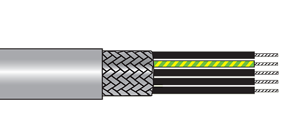 Alpha EcoFlex PUR Braid Shielded Multi-Conductor Cable - 22 AWG 3 ...