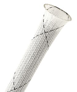 Flexo® Clean Cut Flame Retardant (CCF) Scissor- cut Braided Expandable Sleeving - 1/4" White ...