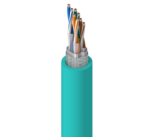 75031-TL001-Alpha Wire Continuous Flex-4 Pair-24 AWG-CAT5e-Foil/Braid-Teal Jacket-1000 ft Put ...